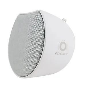 OC Acoustic Newport Plug-in Outlet Speaker with Bluetooth 5.1 and Built-in USB Type-A Charging Port (Gray/White)