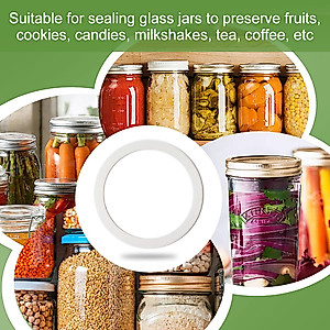 Anjmd 10 Pack Wide Mouth Silicone Sealing Rings Gaskets 86 mm Mason Jar Silicone Gaskets Replacement Rubber Gasket Seals Silicone Jar Seals for Mason Glass Jar Container