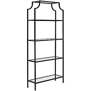 Pemberly Row 4 Shelf Glass Etagere Bookcase in Oil Rubbed Bronze