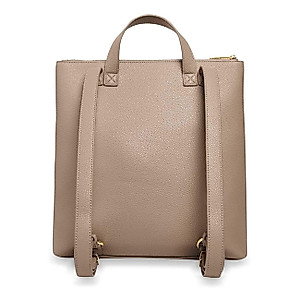 Katie Loxton Brooke Square Womens Vegan Leather Zippered Top Handle Backpack Taupe