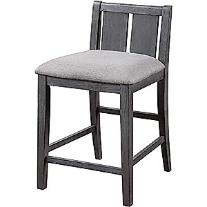 New Classic Furniture Heston Storage Counter Table Set with Two Chairs, 36-Inch, Gray
