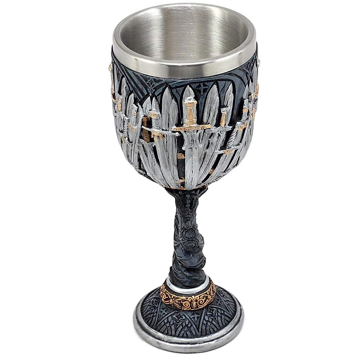 Medieval GOT Swords Chalice Goblet D&D Game Dragon Gifts Iron Throne Chalice Cup Merchandise Drinking Vessel with Wine Drip Ring