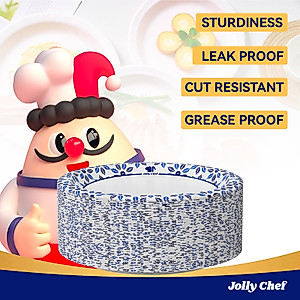 JOLLY CHEF 8.37 inch Disposable Paper Plates 140 Count Soak Proof, Cut Proof, Heavy Duty Printed Disposable Plate for Everyday Use