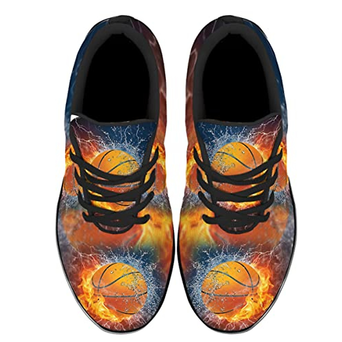 Ice Fire Basketball Shoes for Men Women Running Sneakers Comfort Lightweight Walking Jogging Shoes Black Size 7.5