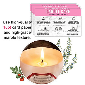 Handmade Candle Care Instruction Card, Card, for Makers Soy Bees Wax Coconut Essential Oils Black with White, 50 Pack 3.5 x 2 inches (Pink)