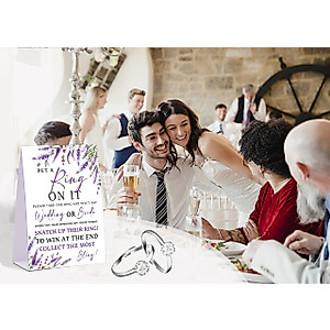 Lavender Purple Don't say Bride or Wedding Game, Put a Ring on It Bridal Shower Game with 50 Fake Rings, Bridal Shower Decorations, Wedding Shower or Bachelorette Party Supplies - 13