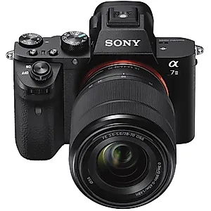 Sony a7 II Mirrorless Camera with 28-70mm Lens (ILCE7M2K/B) + Sony FE 24-105mm Lens + Filter Kit + Lens Hood + Bag + 64GB Card + NPF-W50 Battery + Card Reader + More (Renewed)