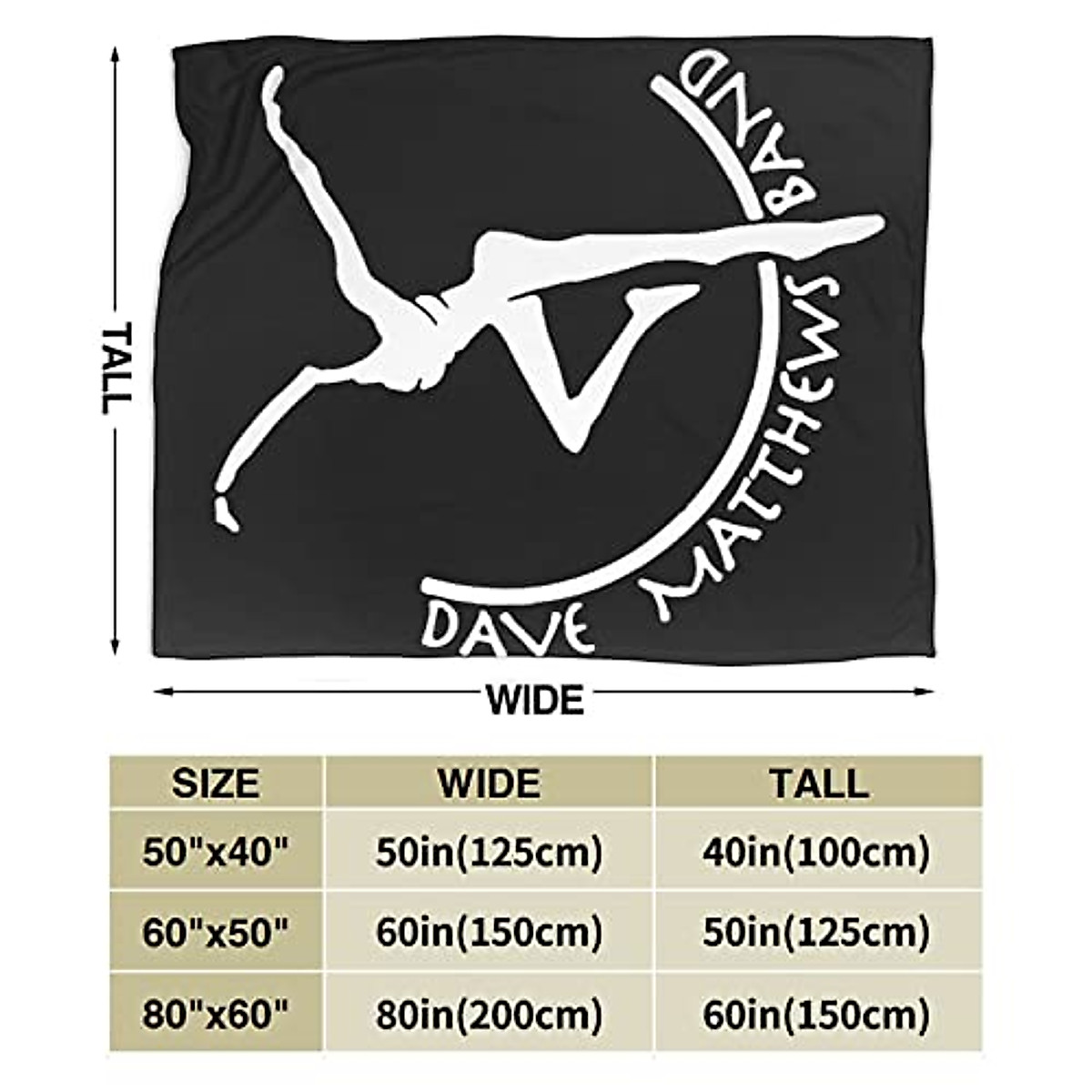 American Dave Rock Matthews Band Blanket Throw, Ultra-Soft Fleece Flannel Blanket Lightweight Throw Blankets for Couch Sofa Living Room for Kids Adults 60"X50"