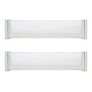Kate and Laurel Rodi Modern Glass and Metal Shelf Set, Set of 2, White, Floating Book Shelves for Wall
