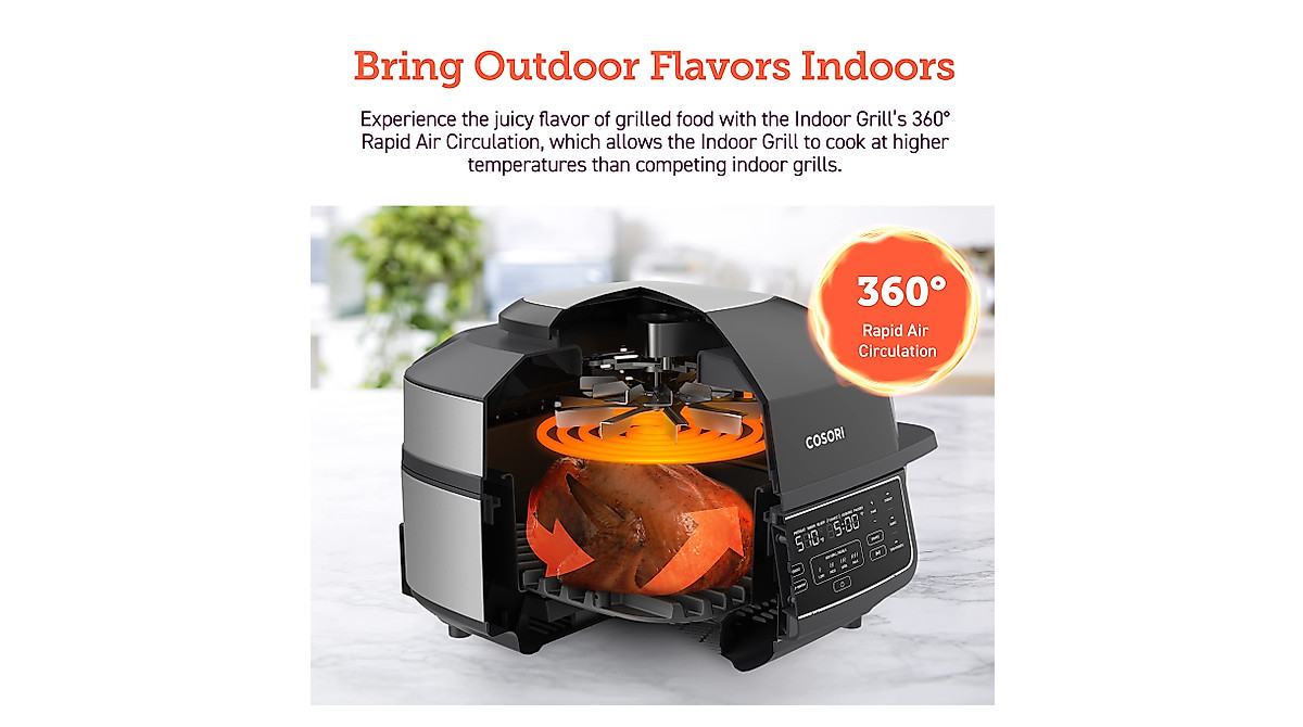 COSORI Indoor Grill & Smart XL Air Fryer Combo | 8-in-1, 6QT