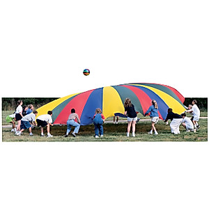 Sportime GripStarChutes Parachute 4-Layer Construction and 22 Handles- 24 foot Diameter
