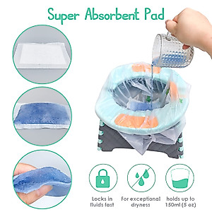 Potty Chair Liners, Portable Disposable Potty Liner Bags for Universal Potty Training Toilet Seat, Toddler Outdoors Travel Baby Toilet Liners - 30 Pack
