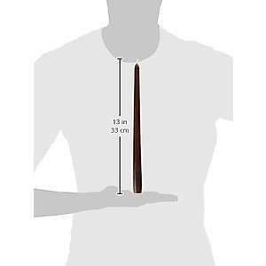 Zest Candle 12-Piece Taper Candles, 12-Inch, Brown