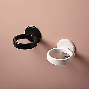 lasenersm 1 Piece Wall Mount Bathroom Blow Dryer Holder Hair Dryer Holder Bathroom Hair Dryer Rack No Drilling Hair Dryer Rack Holder Self Adhesive Blow Dryer Hanging Rack, Black