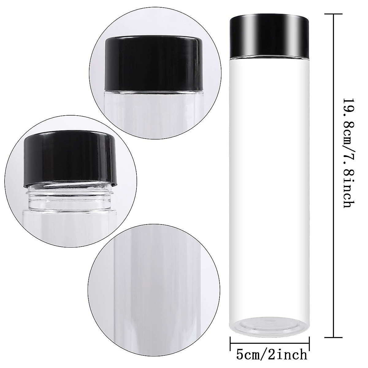 Aneco 12 Pack 12 Ounce PET Empty Juice Bottles with Lids Reusable Clear Drink Containers for Storing Juice, Milk, Smoothie or Homemade Beverages