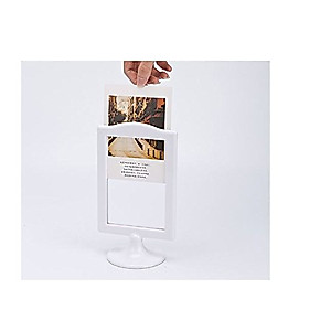 Leoyoubei 4x6 Inch Double Sided Standing Picture Frames, Pack of 4 Black Pedestal Photo Frame with Inserts and Base, 2 Sided Frame for Vertical Display Postcards,Tickets,Family Photo Frame