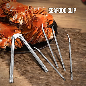 Drincarier Lobster Crackers and Picks Set, 10-Piece Crab Leg Cracker Tools - Stainless Steel Seafood Crackers & Forks Nut Cracker Set - Dishwasher Safe