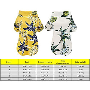 Pet Clothes for Medium Dogs Boys Pet Summer T Shirts Floral Cat Shirt Hawaiian Printed Pet T Shirts Breathable Clothes Beach Puppy Shirt Sweatshirt