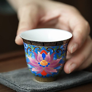 GUCTAY Traditional Chinese Tea Cup Asian cup Single tea cup Ceramic tea cup Kung Fu Tea Cup Porcelain teacup
