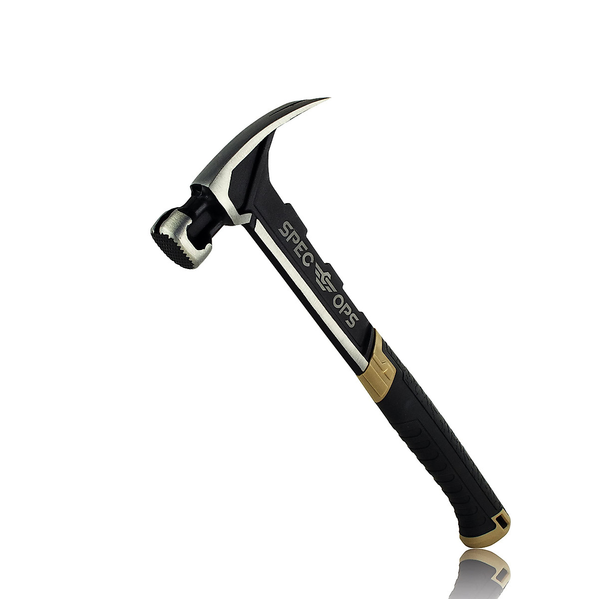 Spec Ops - SPEC-M22CF Tools Framing Hammer, 22 oz, Rip Claw, Milled Face, Shock-Absorbing Grip & Tools Folding Utility Knife with Fixed Blade, Includes 3 Extra Blades in Handle Storage