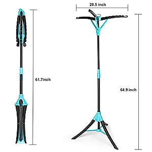 RYGOAL Tripod Clothes Drying Rack, Collapsible Laundry Drying Rack with 3 Arms and 36 Garment Hangers, Indoor Clothing Drying Rack for Wet and Dry Laundry