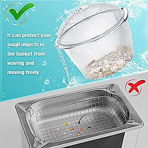 Ultrasonic Cleaner Baskets Ultrasonic Cleaning Solution Ultrasonic Parts Cleaner Jewelry Steam Cleaner Basket Cleaning Small Holder with Lock and Hook Stainless Steel (3 Pieces,1.7, 2.5, 4.3 Inch)