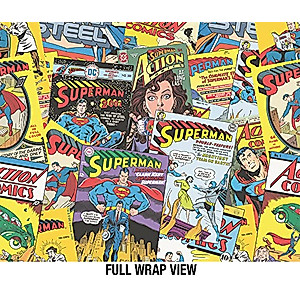 Superman OFFICIAL Comic Covers 24 oz Insulated Canteen Water Bottle, Leak Resistant, Vacuum Insulated Stainless Steel with Loop Cap, Black