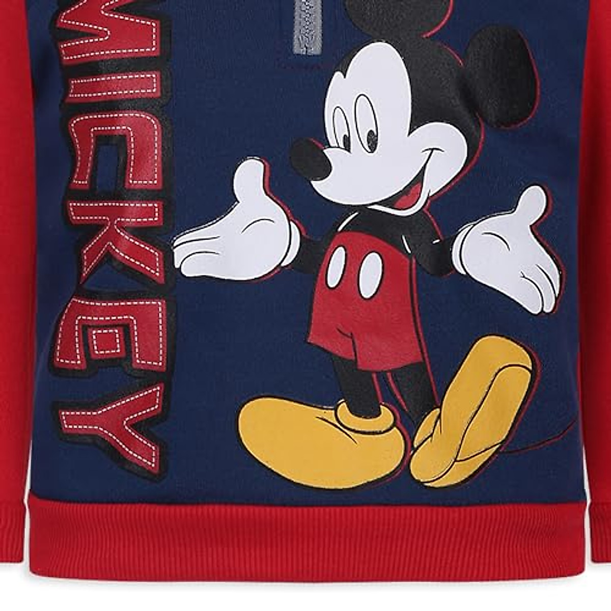 Disney Mickey Mouse Boys Half Zip Pullover Fashion Hoodie for Infant and Toddlers