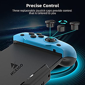 NexiGo Switch Controller for Handheld Mode, Ergonomic 6-Axis Gyro and Dual Motor Vibration Controller for Nintendo Switch, Compatible with All Games of Switch, Not for OLED, Classic