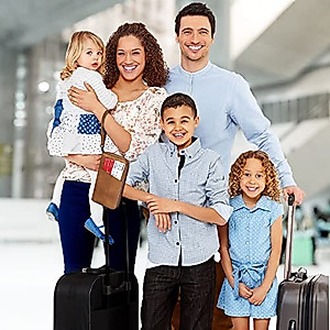 Fintie Family Passport Holder Wallet, RFID Blocking Travel Document Organizer Clutch Bag Credit Cards Case Cover for Women Men (Brown)