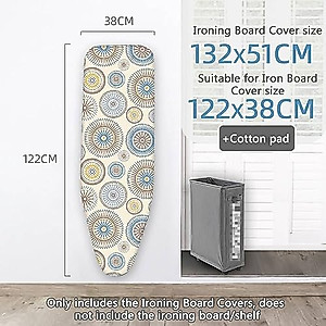 KAnduo Cotton Ironing Board Covers 92X33CM 97X33CM 110X35CM 122X38CM Small/Large, Iron Board Covers for Steam Irons, Ironing Board Cover and Pad Easy to Fit (Color : B, Size : 122X38CM(48x15inch))