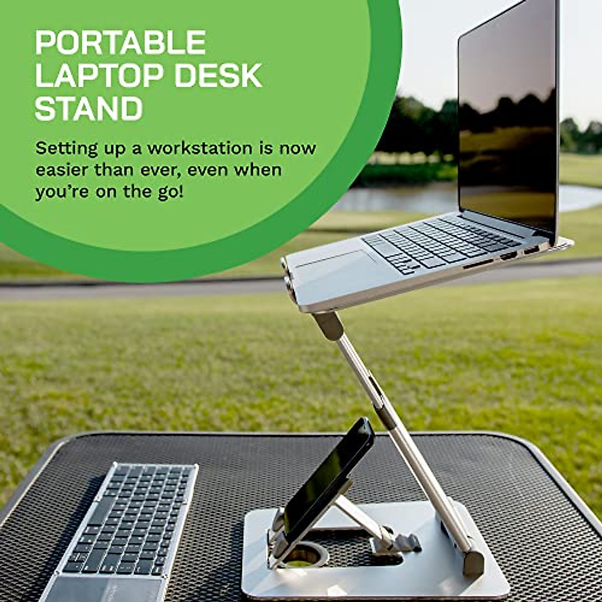 Best Ergonomic Laptop Stand - obVus minder 2.0 w/ Phone Holder