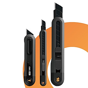 deli 3pcs Utility Knife Box Cutters Set, Retractable Box Opener, Sharp Cartons Cardboard Cutter Razor Knife, Light-weight and Compact Perfect for Office and Home Use