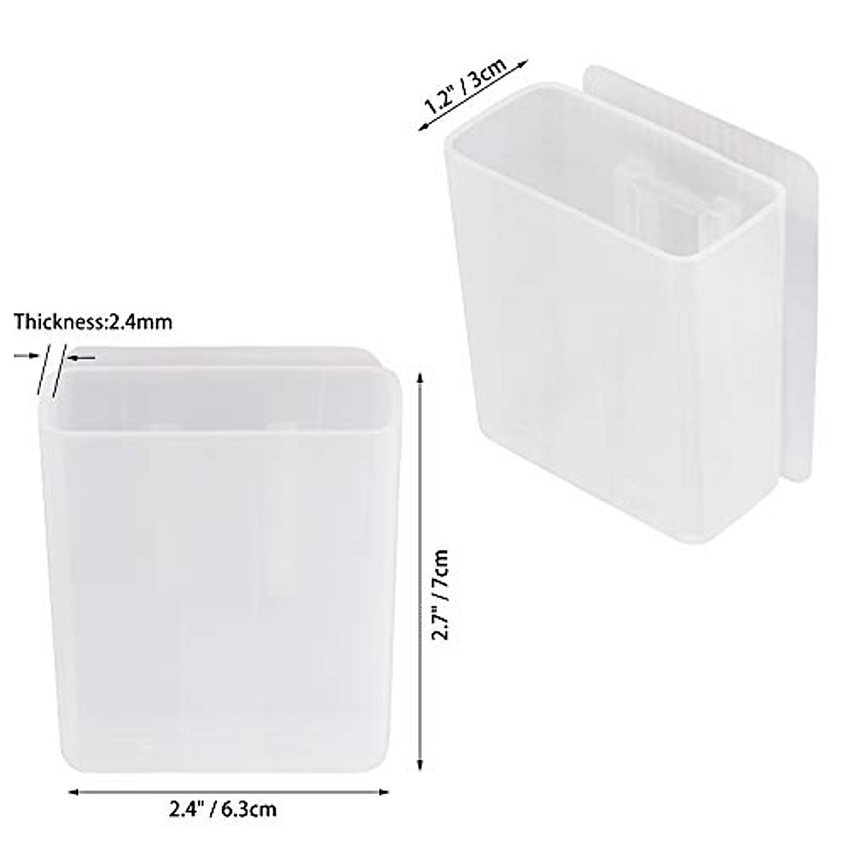 [2 Pack] Universal Remote Control Holder 7x6x3cm, Wall Mount Media Organizer - Pinowu Self-Adhesive Storage Box, Office Supply Accessories