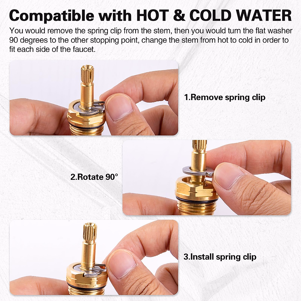 Cartridge for American Standard 994053-0070a or 994053-0070a/H Bath & Kitchen Faucet Replacement Valve Cartridge, 4z-24h Hot and Cold Replacement Stem, Brass