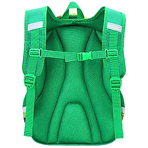 Moonmo Kids Backpack Boys, Kids Bookbag Elementary Preschool Kindergarten Supplies for Boys,boys school backpack with compartments for 5+ (Green Dinosaur)