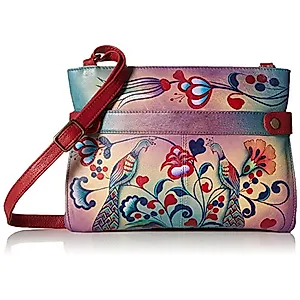 Anna by Anuschka womens Zip-top Organizer With Snap Side cross body handbags, Turkish Pottery, One Size US
