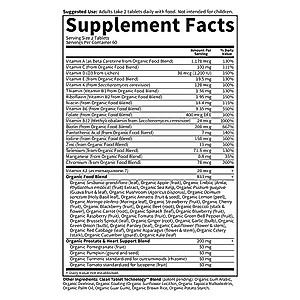 Garden of Life mykind Organics Whole Food Multivitamin for Men 40+, Vegan Mens Multi for Health & Well-Being Certified & Minerals for Men Over 40 Mens Vitamins, 120 Tablets