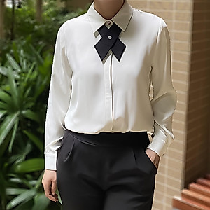 Women/Men Cross Bow Tie, Pre Tied Crossover Necktie For Janpanese School Girl JK & JC Uniform or Cosplay W-B-T2 (Black)