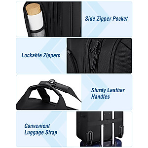 BAGSMART Rolling Laptop Bag, 17.3 Inch Rolling Briefcase with Wheels for Men Women,Large Rolling Computer Bag for Work Travel Business,Black