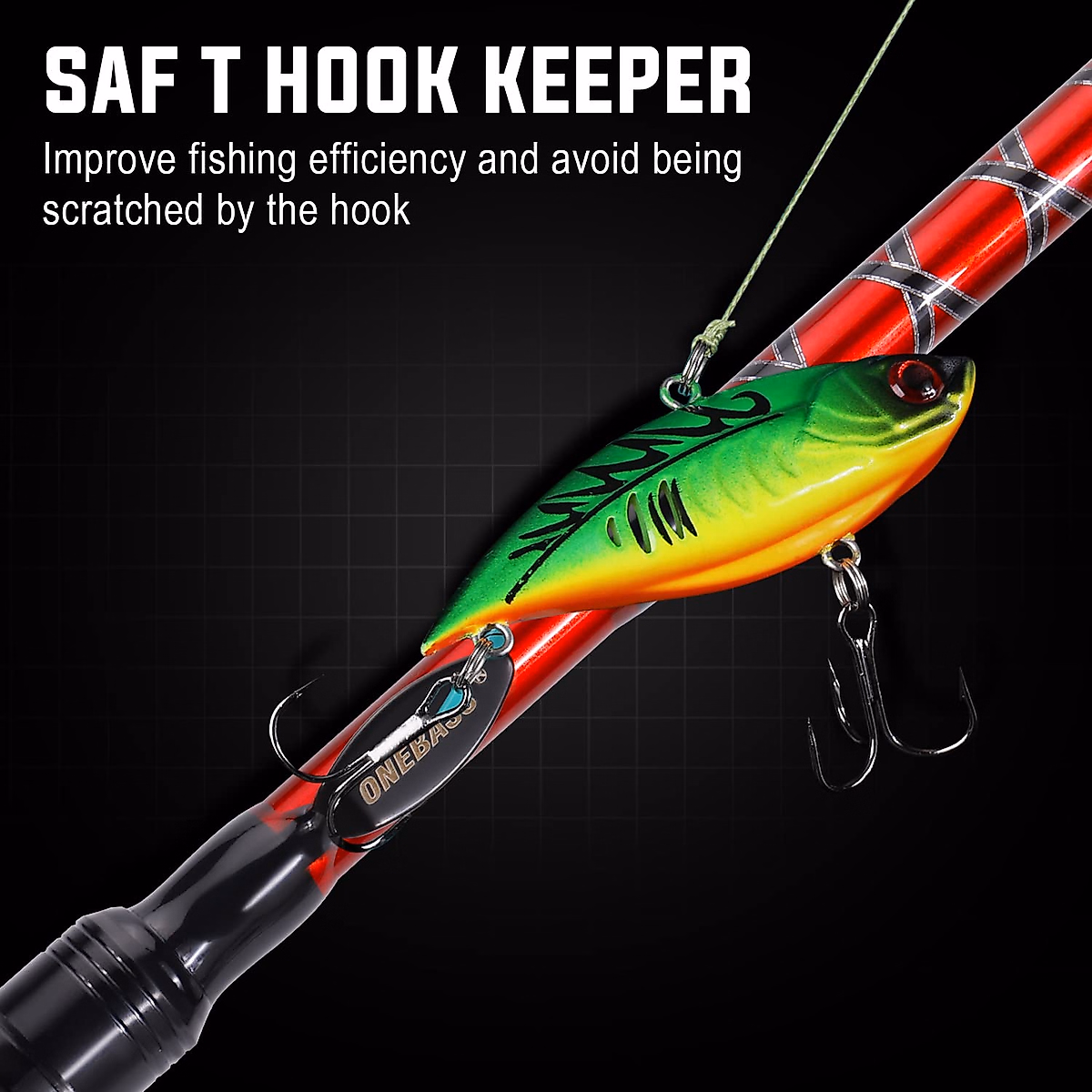 One Bass Fishing Rods,IM7 Graphite Spinning Rod & Casting Rod, 2 Pc Strong Quality Baitcasting Rod with Super Polymer Handle- 6' Casting -Red