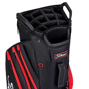 Titleist Cart 14 Lightweight Golf Bag, Black/Black/Red