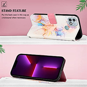 ZHANGUO Mobile Phone Case Bag Designed for Infinix HOT 10i/Smart 5 Pro Marbling Case,Slim Stylish Protective Bumper Case PU Leather Wallet Phone Cover with Card Holder Flip Kickstand Back Cover Case