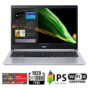 Acer 2023 Aspire 5 Slim Laptop 15.6" IPS FHD, AMD Ryzen 5 5500U 6 core (Beat i7-1160G7, up to 4GHz), 8GB RAM 512GB PCIe SSD, Backlit KB, WiFi 6, HDMI, Win 11 w/GM Accessories