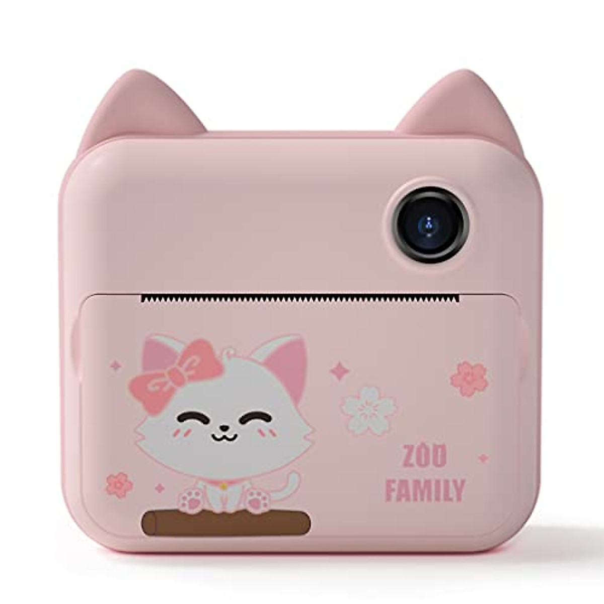 QSYY Printable Children's Camera, Wrong Title Printer, Photo Video Digital Camera, Birthday for Boys and Girls, with 32G Memory and Printing Paper,Pink