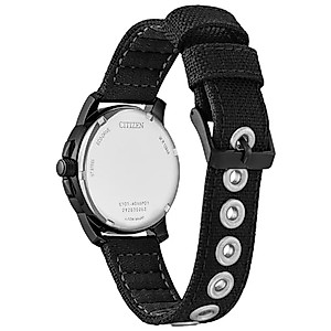 Citizen Men's Eco-Drive Weekender Garrison Field Watch in Black IP Stainless Steel with Black Nylon strap, Black Dial (Model: BM8186-15E)