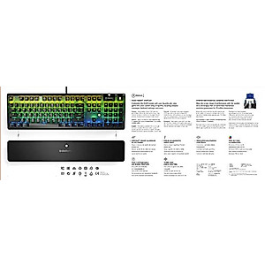 SteelSeries Apex 5 - Hybrid Mechanical Gaming Keyboard - Per-Key RGB Illumination - Oled Smart display - English (QWERTY) Layout PC