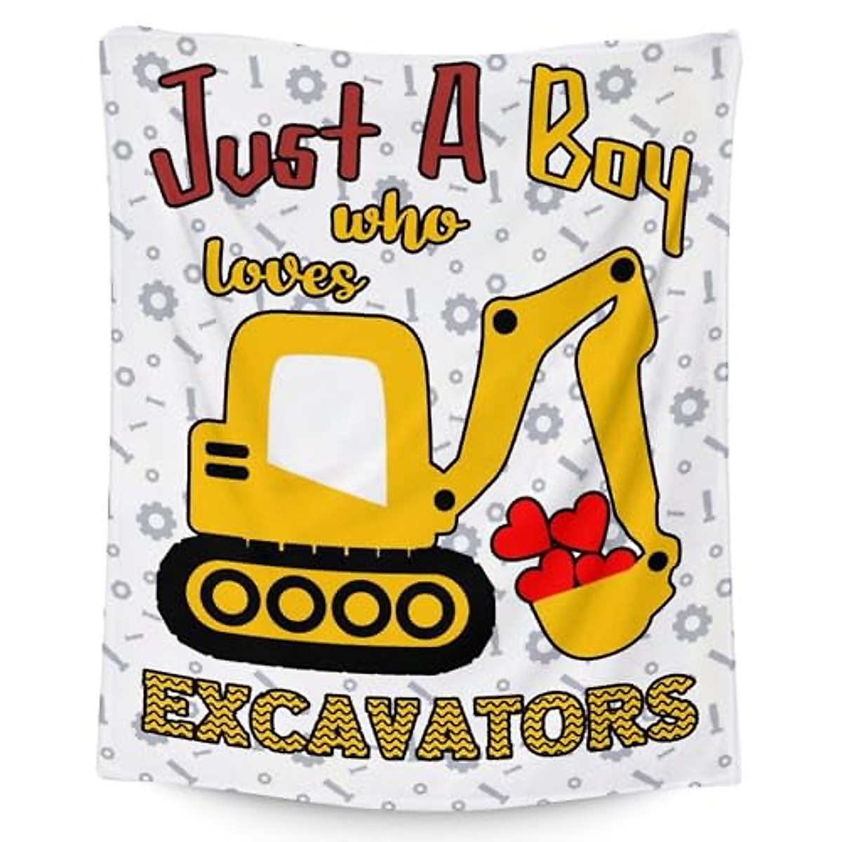 Excavator Blanket for Boys, Men, Excavator Lovers - Soft, Lightweight - 40x50 Inches Crib Size Throw Blanket for Bed, Couch, Sofa - Yellow Cute Lightweight Throws Gift