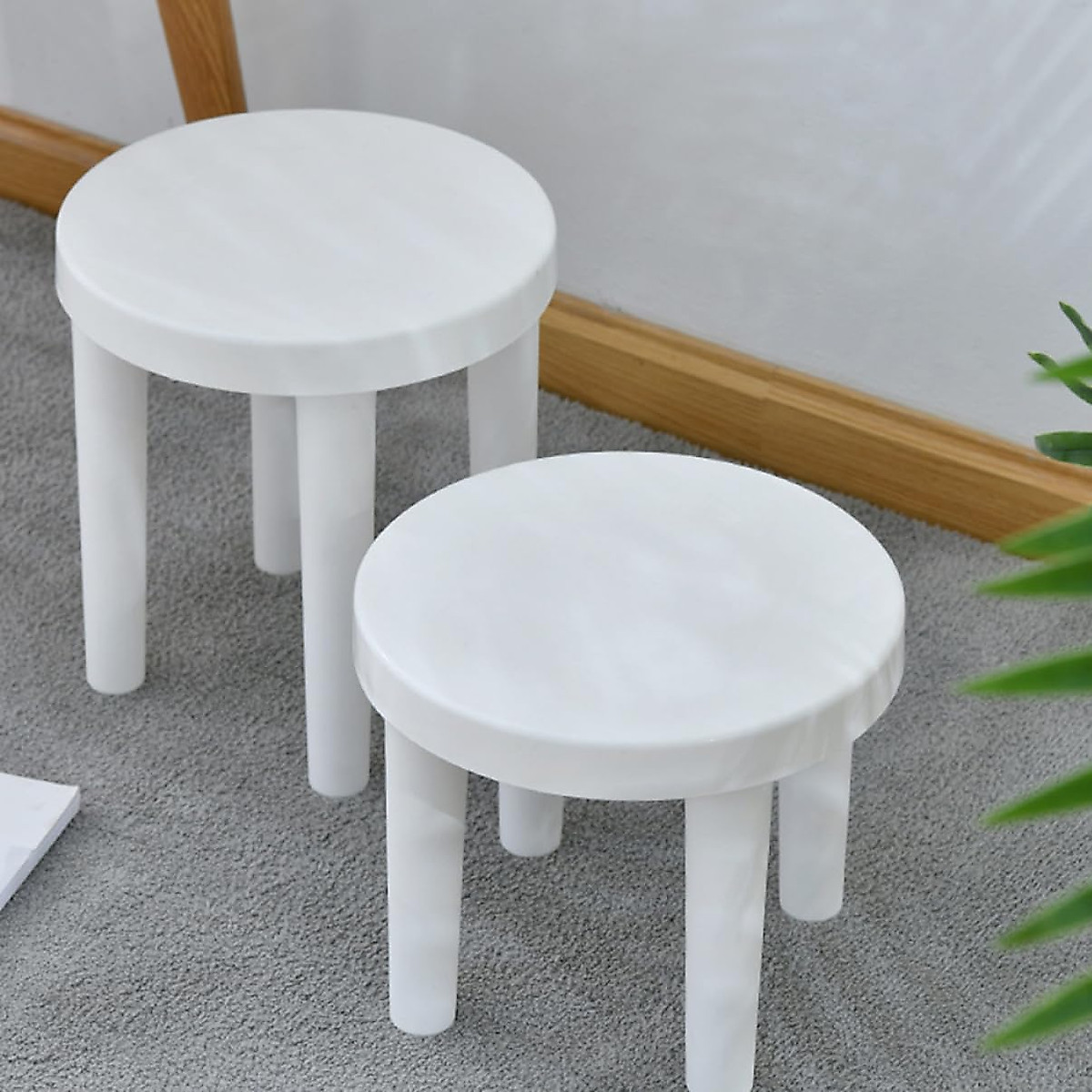 Ciieeo 1pc Japanese Style Stool Small Stool Small Vanity Stool Low Stool Kid Step Stool Step up Stool Non-Slip Stool Little Stool Plastic Furniture Makeup White Child