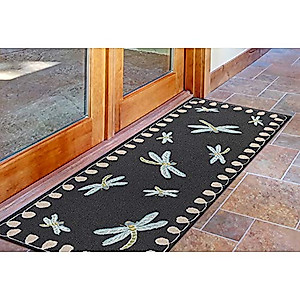 Liora Manne FRONTPORCH Indoor/Outdoor Hand Tufted Durable Area Rug - Traditional Casual Animal Dark (Dragonfly Midnight) (2' x 5')